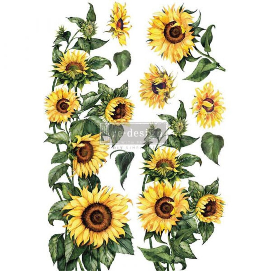 SUNFLOWER Decor Transfer Redesign by Prima - Etsy