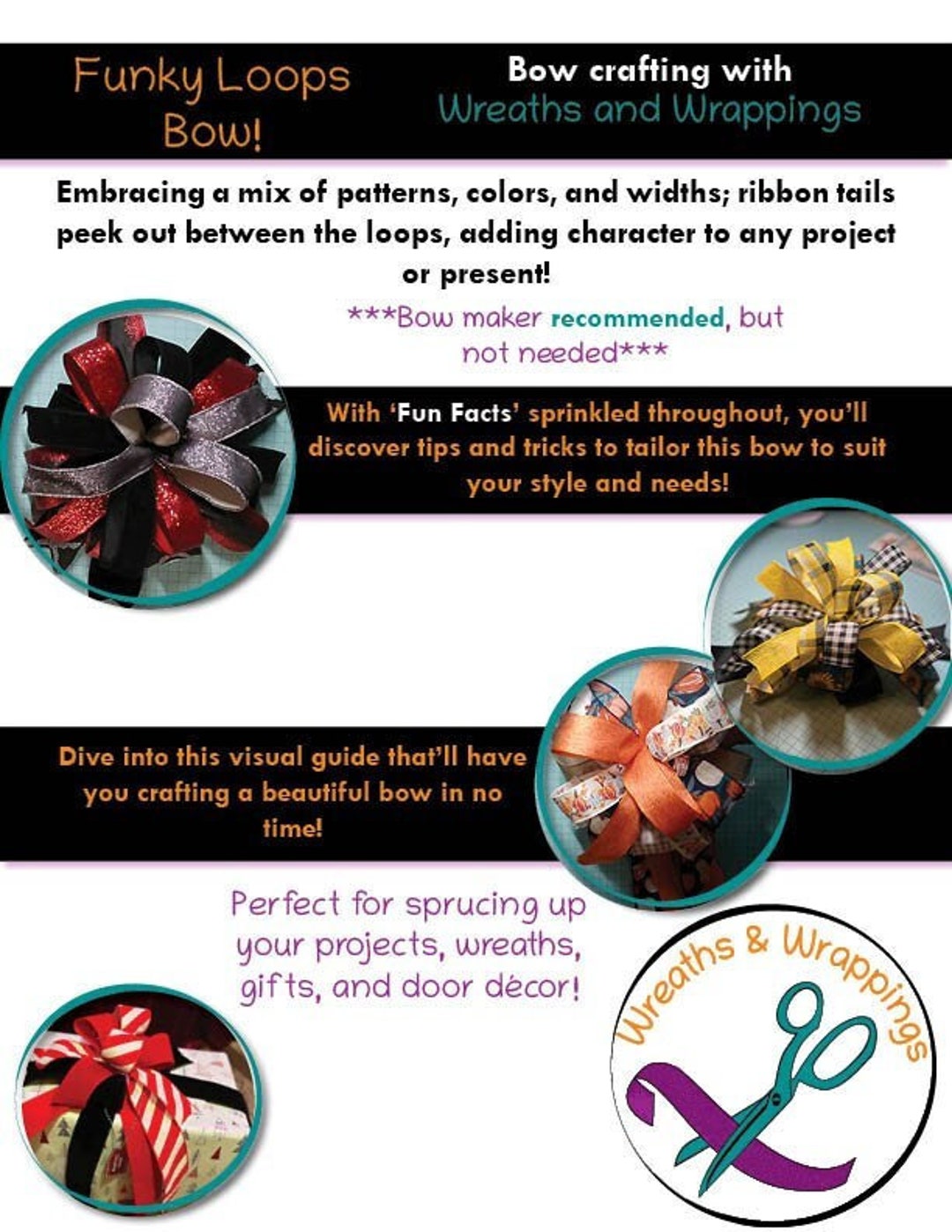 Bow Making Guide: Funky Loops Bow Tutorial DIGITAL COPY! DIY, Funky Bow ...