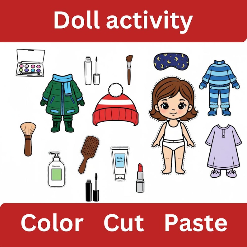 Printable Paper Doll Rumi Costume Kids Black and White Activity Kit Cut ...