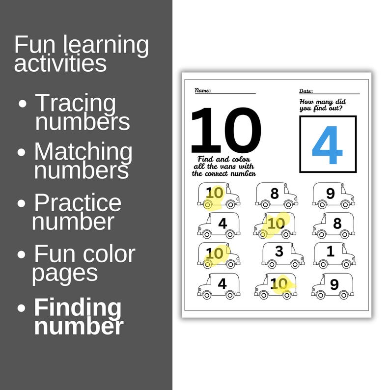 Number 1 to 10 Worksheet Bundle | Preschool Math Printable Worksheets ...