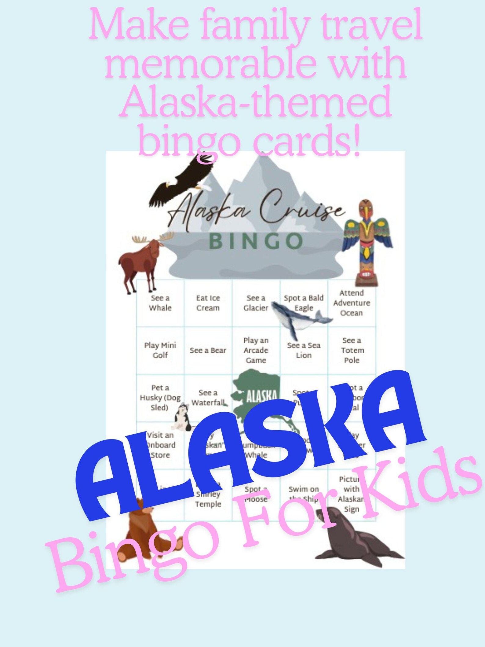 Alaska Bingo Card for Kids (PDF) - Etsy