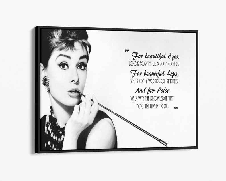 Audrey Hepburn Canvas Motivational Wall Art Audrey Hepburn Etsy
