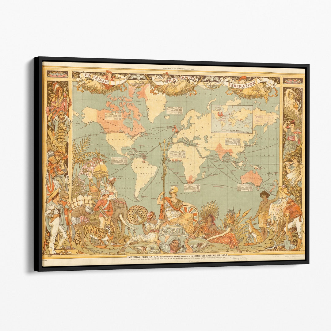 Old World Map Canvas Print, Old Map Artwork, Old World Map Art Canvas ...