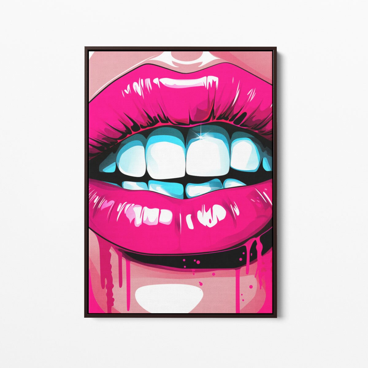 Hot Pink Wall Art Bright Pink Lips Print Girly Wall Art Rolled Poster ...