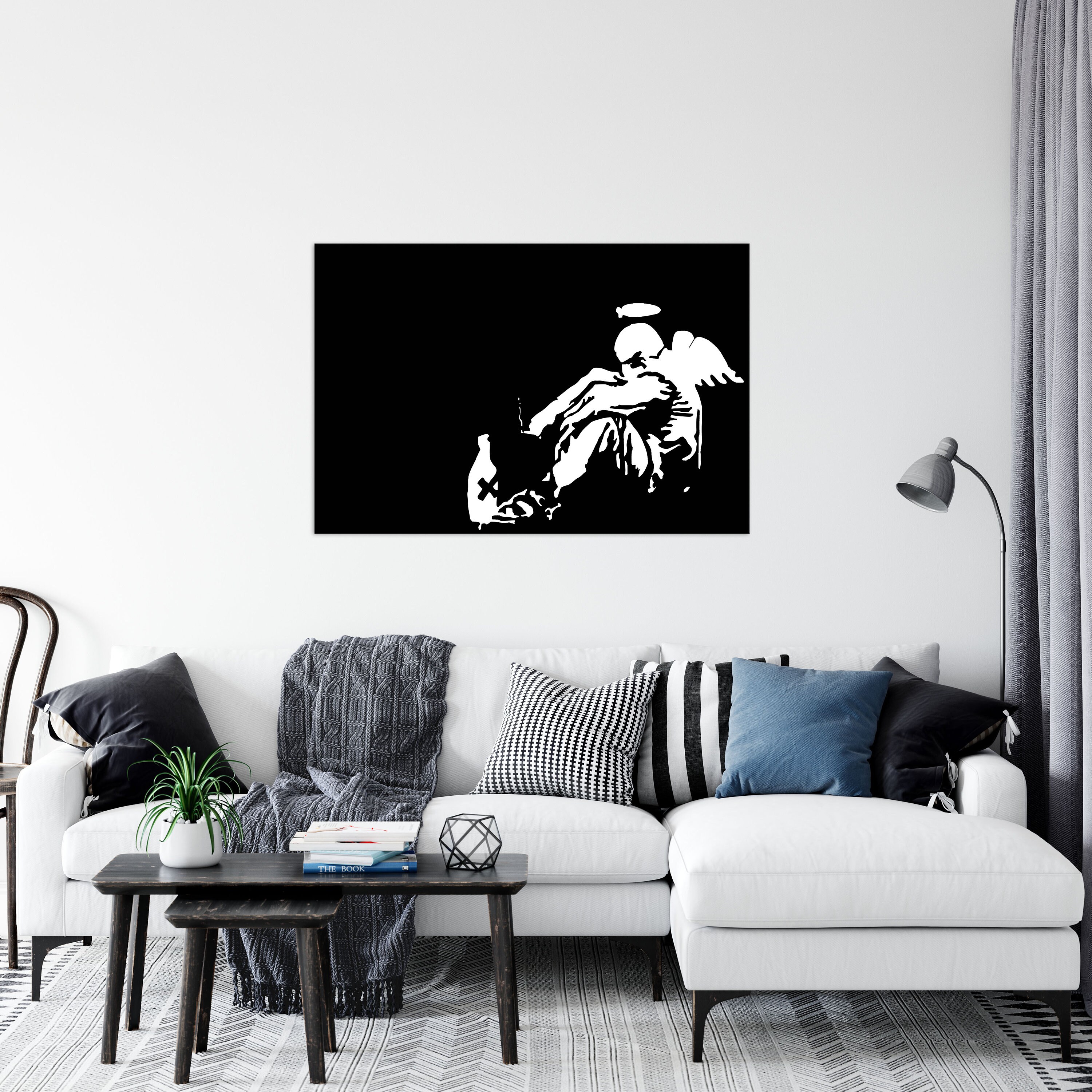 Banksy Fallen Angel Large Canvas Print Banksy Wall Art Multiple Sizes ...