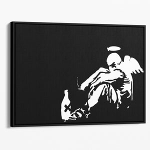 Banksy Fallen Angel Large Canvas Print Banksy Wall Art Multiple Sizes ...