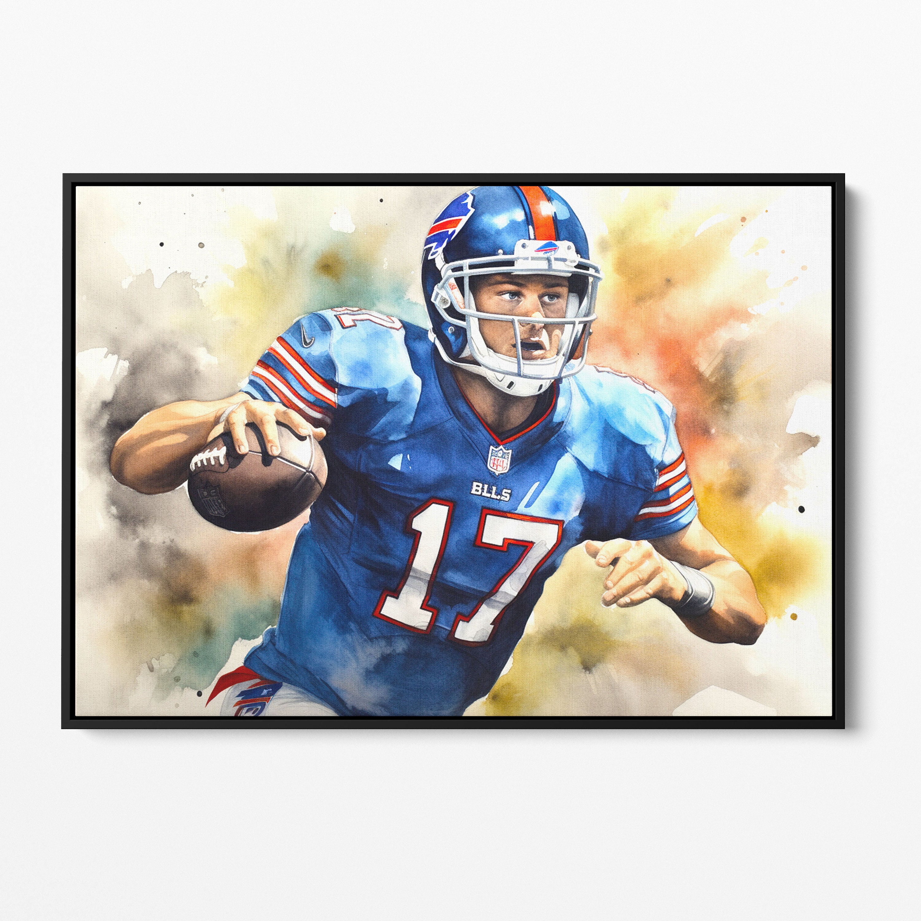 Josh Allen Wall Art Josh Allen Canvas Art Watercolor Canvas Buffalo ...