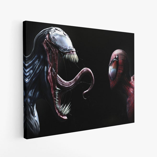 Spiderman and Venom Canvas Art - Etsy