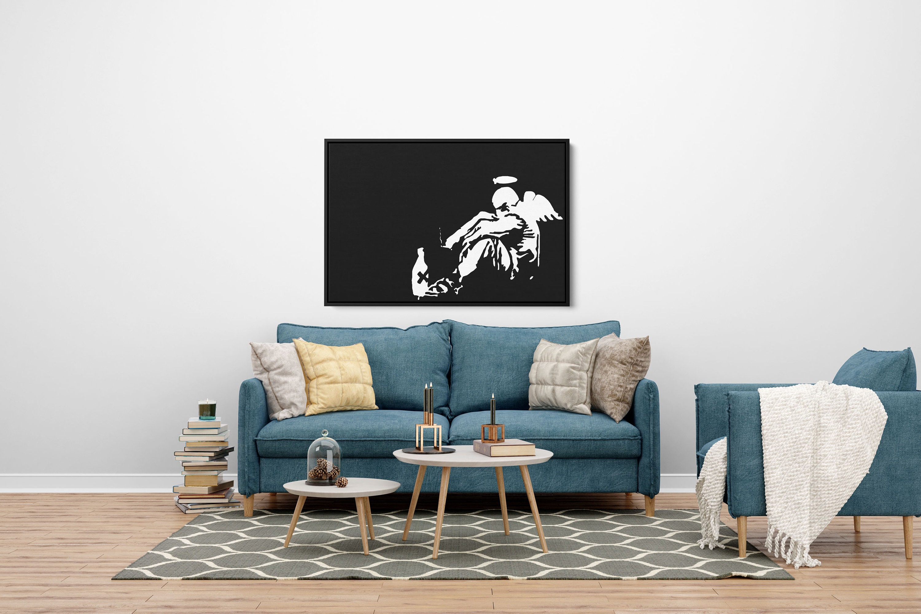 Banksy Fallen Angel Large Canvas Print Banksy Wall Art Multiple Sizes ...
