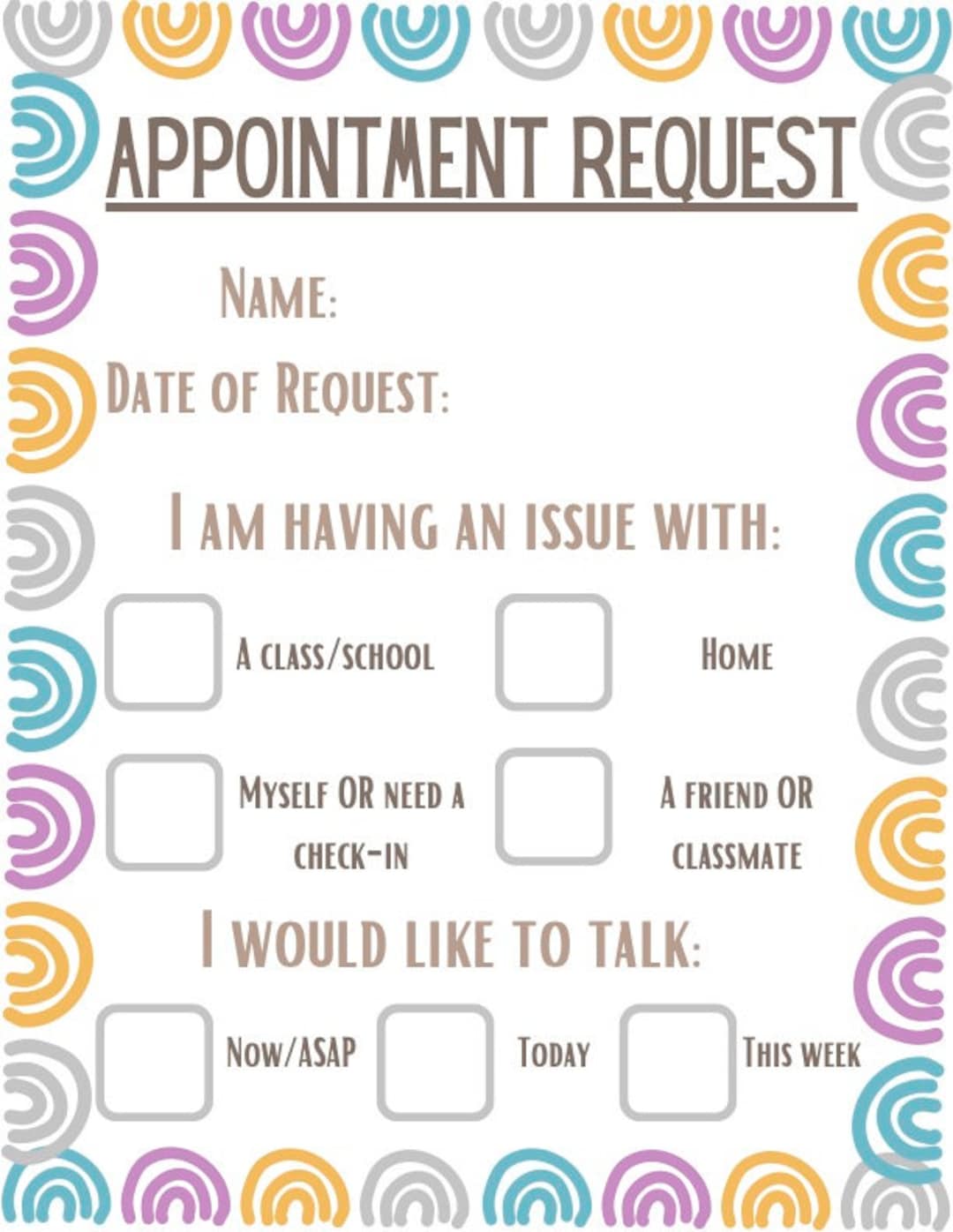 Counselor Appointment Request - Etsy