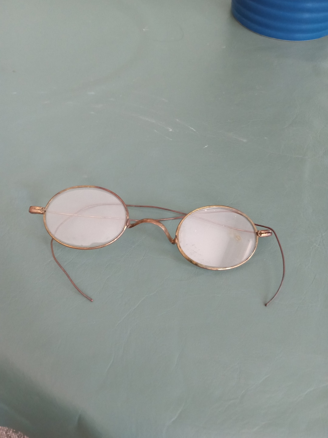 Antique Unisex Round Wire Eyeglass Frames Reading Glasses Spectacle ...