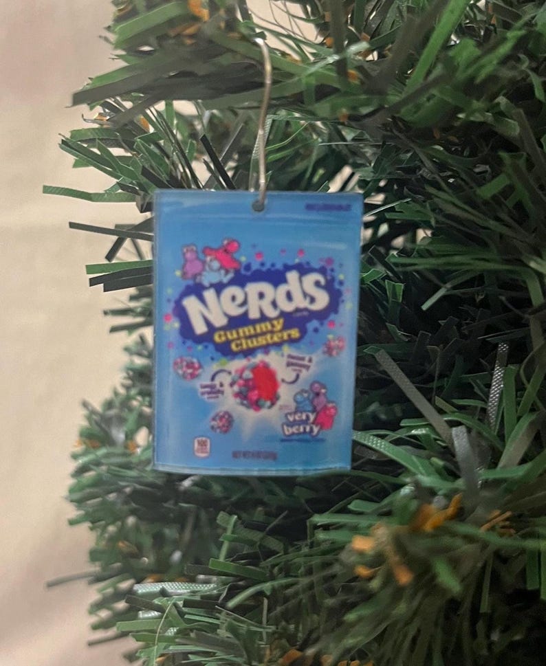 Nerds Gummy Clusters Christmas Tree Ornament: Miniature Candy Gift (1 ...