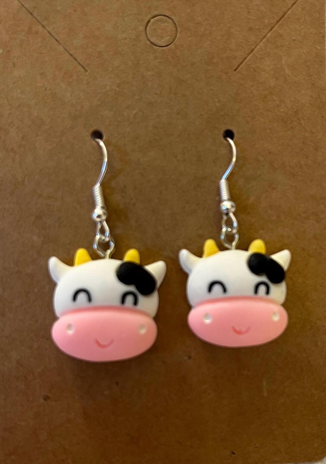 Cow Cattle Face Earrings Farm Animal Steer Heifer Bull Gift Novelty 925 ...