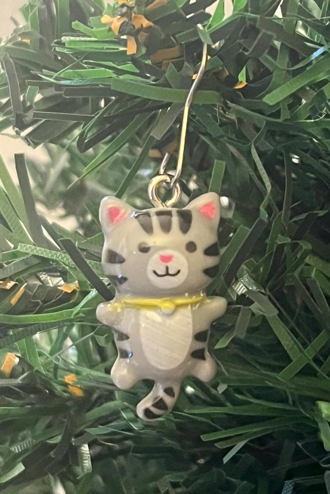Cat Kitten Kitty Mini Miniature Christmas Tree Ornament, 1 Inch Gray ...