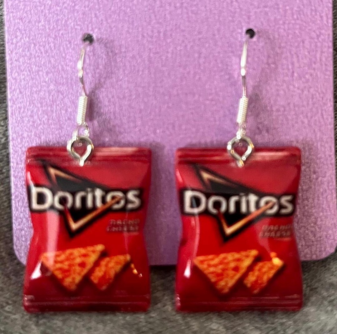 Doritos Earrings: 925 Sterling Silver Novelty Foodie Gift - Etsy
