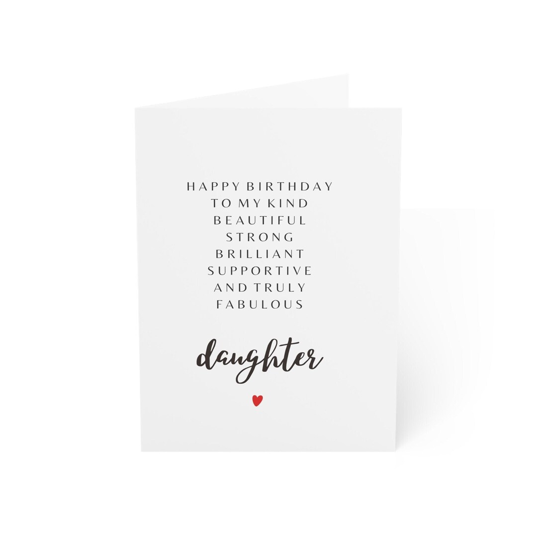 Daughter Birthday Card Poem Amazing Daughter Card Birthday Etsy