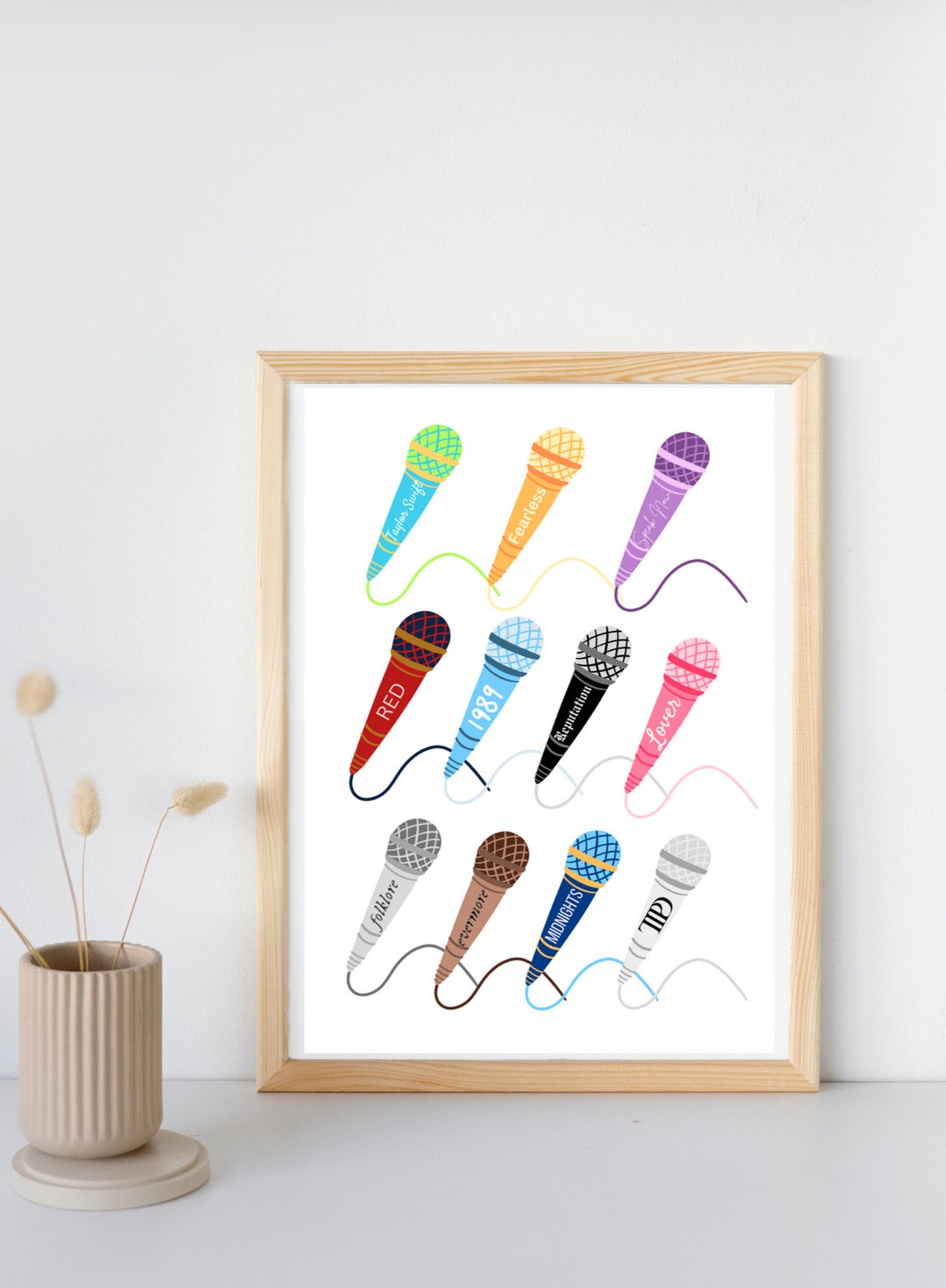 Taylor Swift, Eras Album, Microphone Poster , Downloadable Print, Wall ...