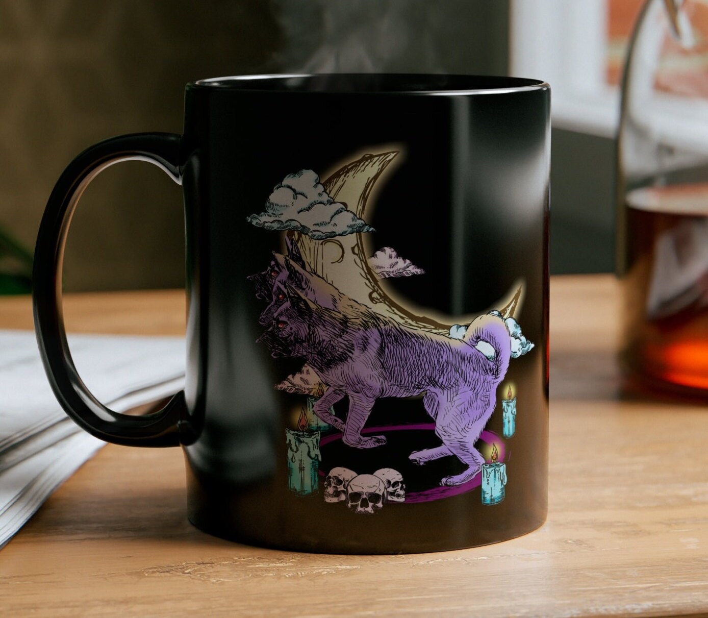 Kawaii Pastel Goth Three-headed Dog Coffee Mug Gothic Gift Coffee Mug ...