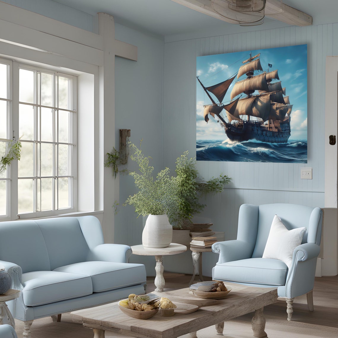 Pirate Ship Canvas Art, original Version, Matte Canvas Print, Colorful ...