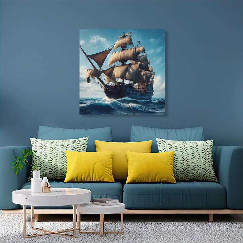 Pirate Ship Canvas Art, original Version, Matte Canvas Print, Colorful ...