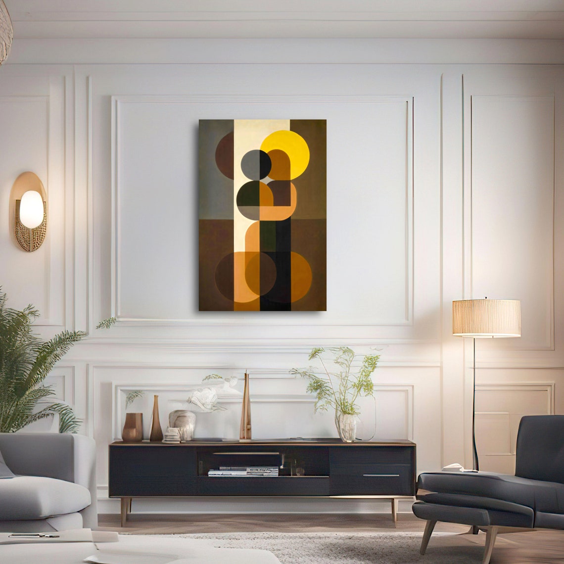 Abstract Couple Embracing Lovers Abstracted Matte Canvas Painting ...