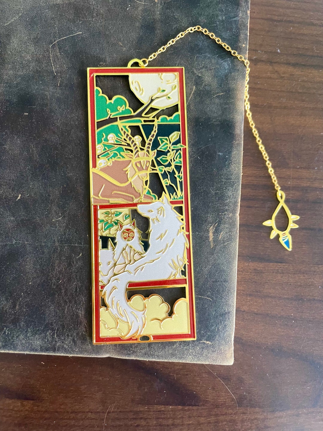 Mononoke Hime Inspired Anime Movie Enamel Bookmark / Charm 11x4cm ...