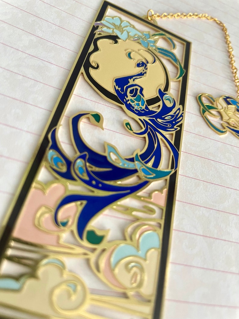 Peacock | Original Design | Enamel Bookmark / Charm | 11x4cm - Etsy