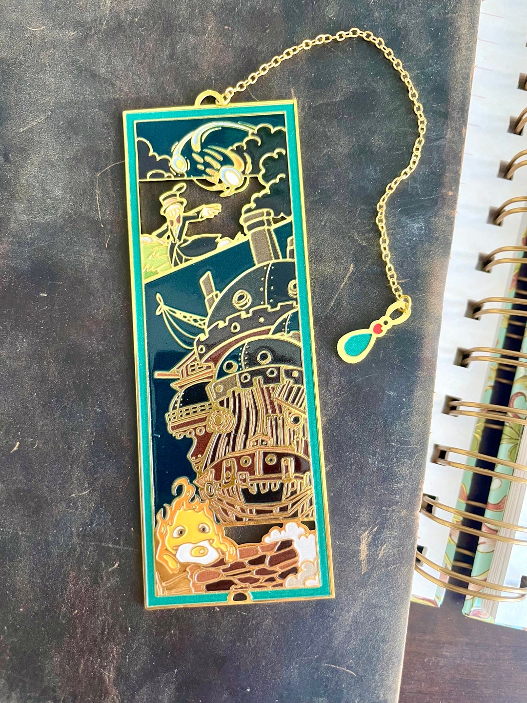 Moving Castle / Calcifer Inspired Anime Movie Enamel Bookmark / Charm ...