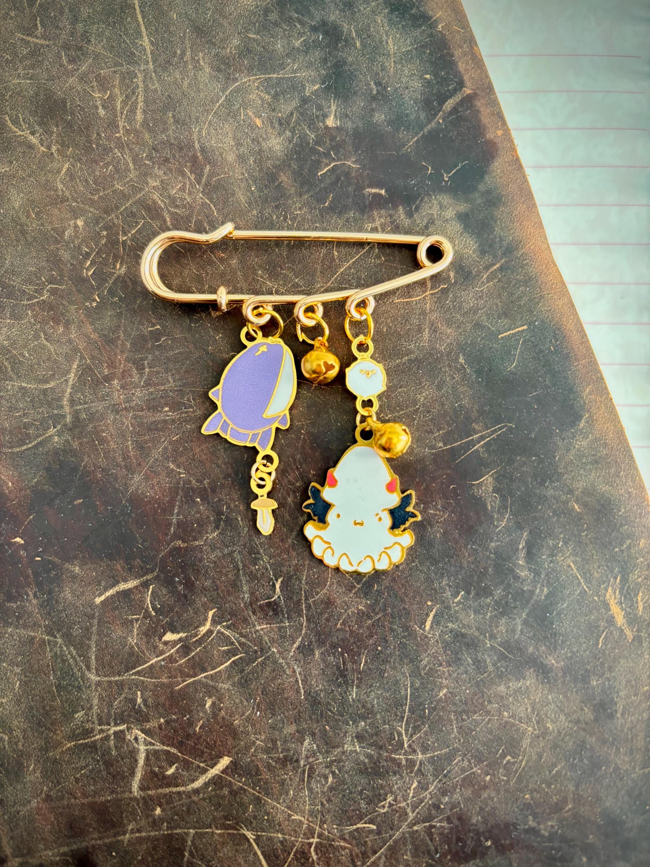 ORV Inspired | Squid and Sunfish | Dangle Pin Charm - Etsy