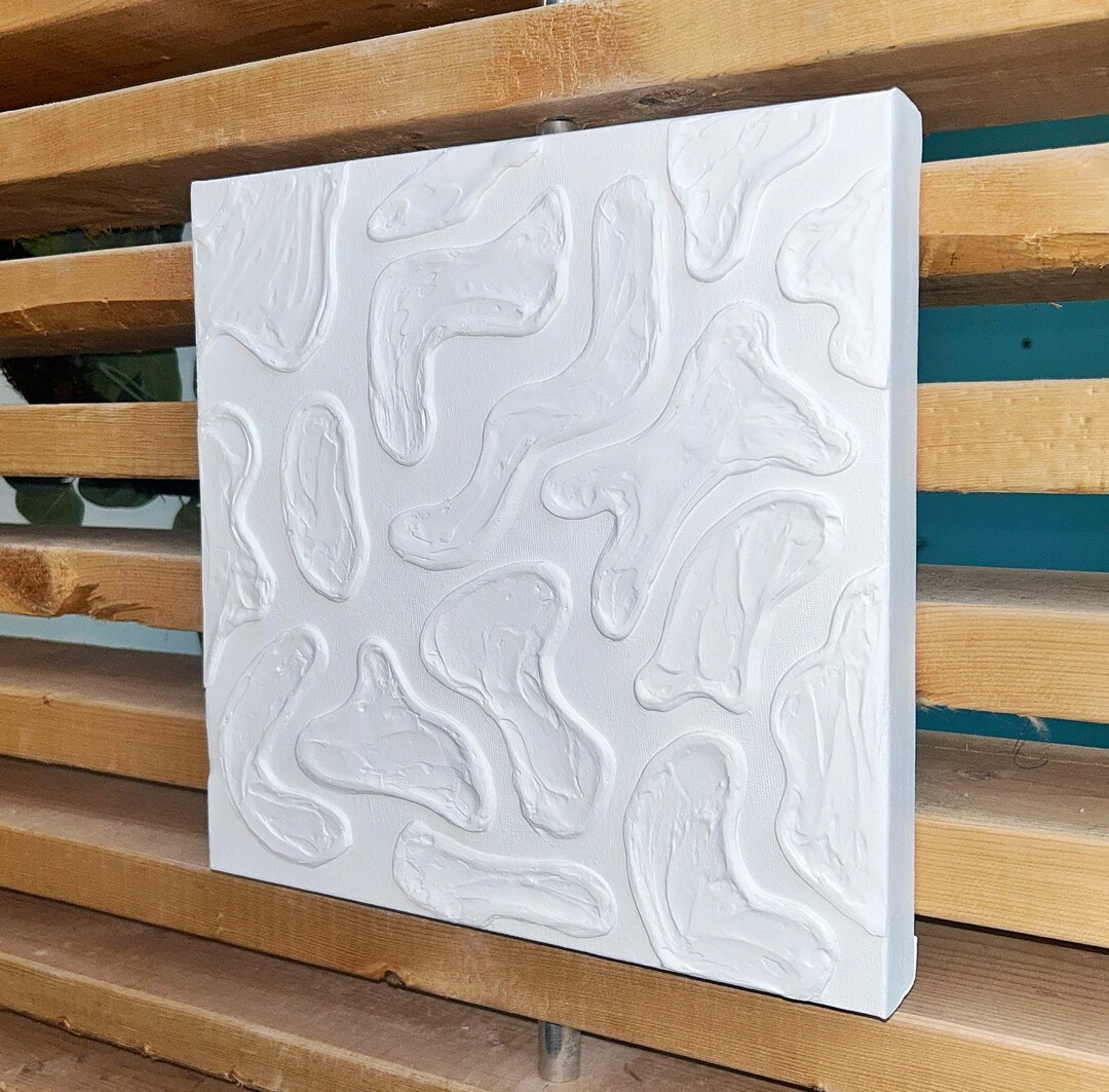 Freeform Minimalistic Textured Wall Art, Plaster Canvas, Modern Home ...