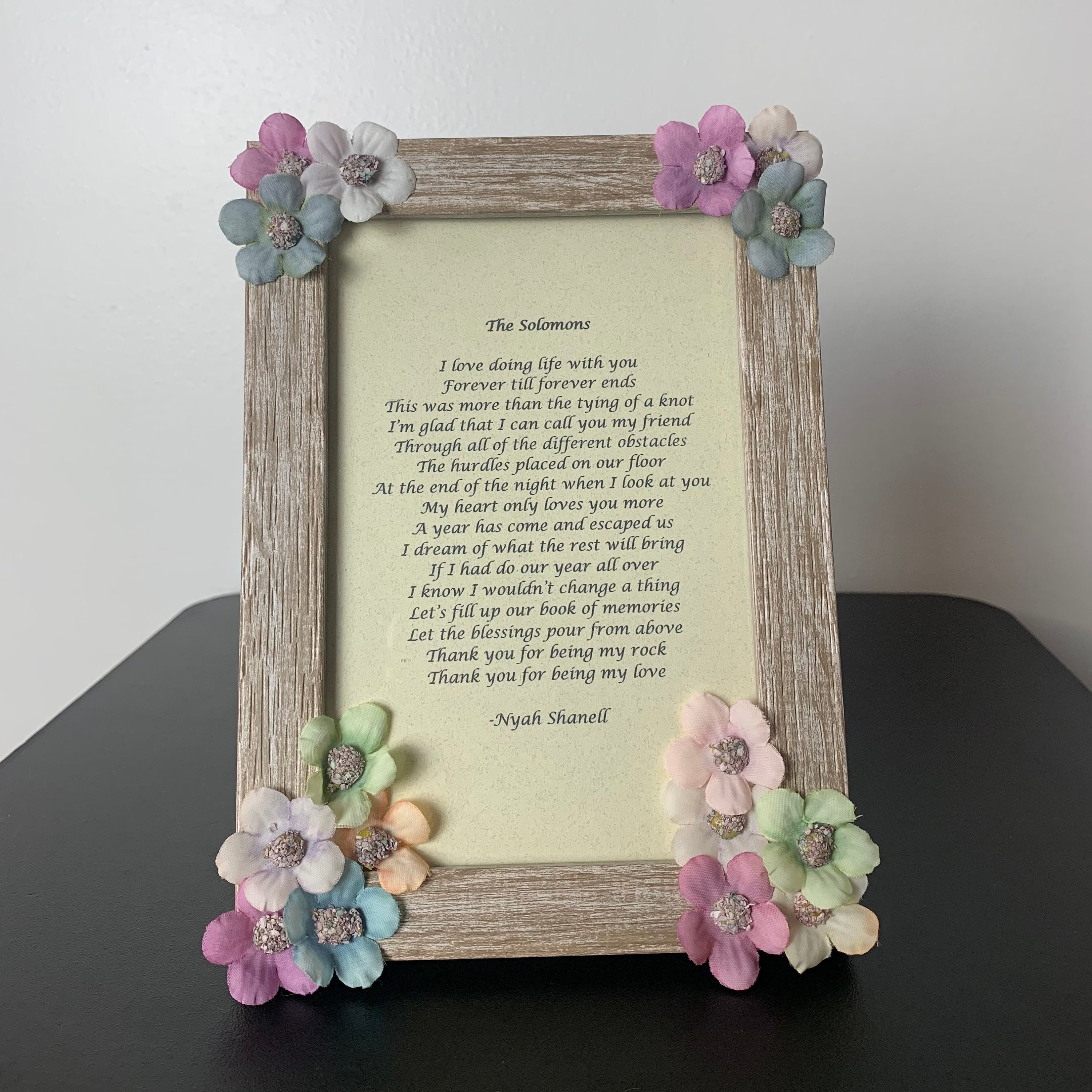 Personalized Poetry Picture Frame Custom Framed Poem - Etsy