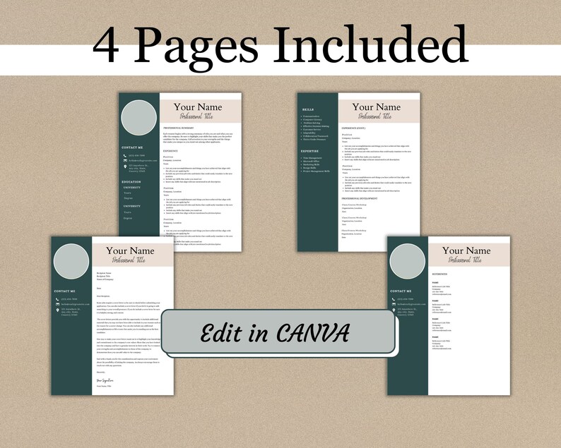 Professional Resume Template Instant Download Fully Editable - Etsy