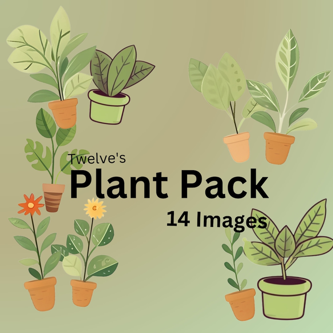 Nature's Plants Clipart Bundle - Cute Plant Illustrations, PNG, Instant ...
