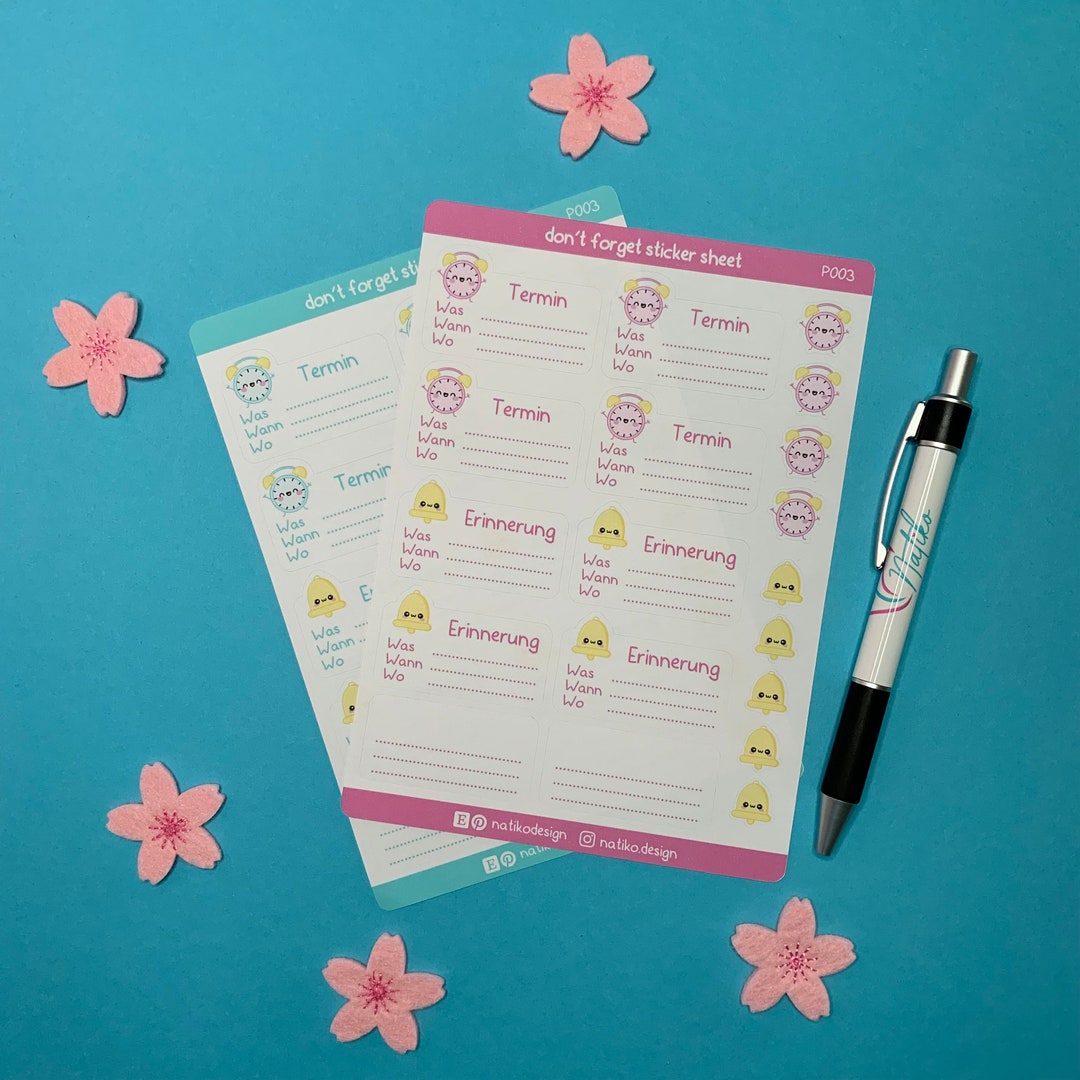 Sticker Sheet of Appointments and Reminders With Sweet Kawaii - Etsy