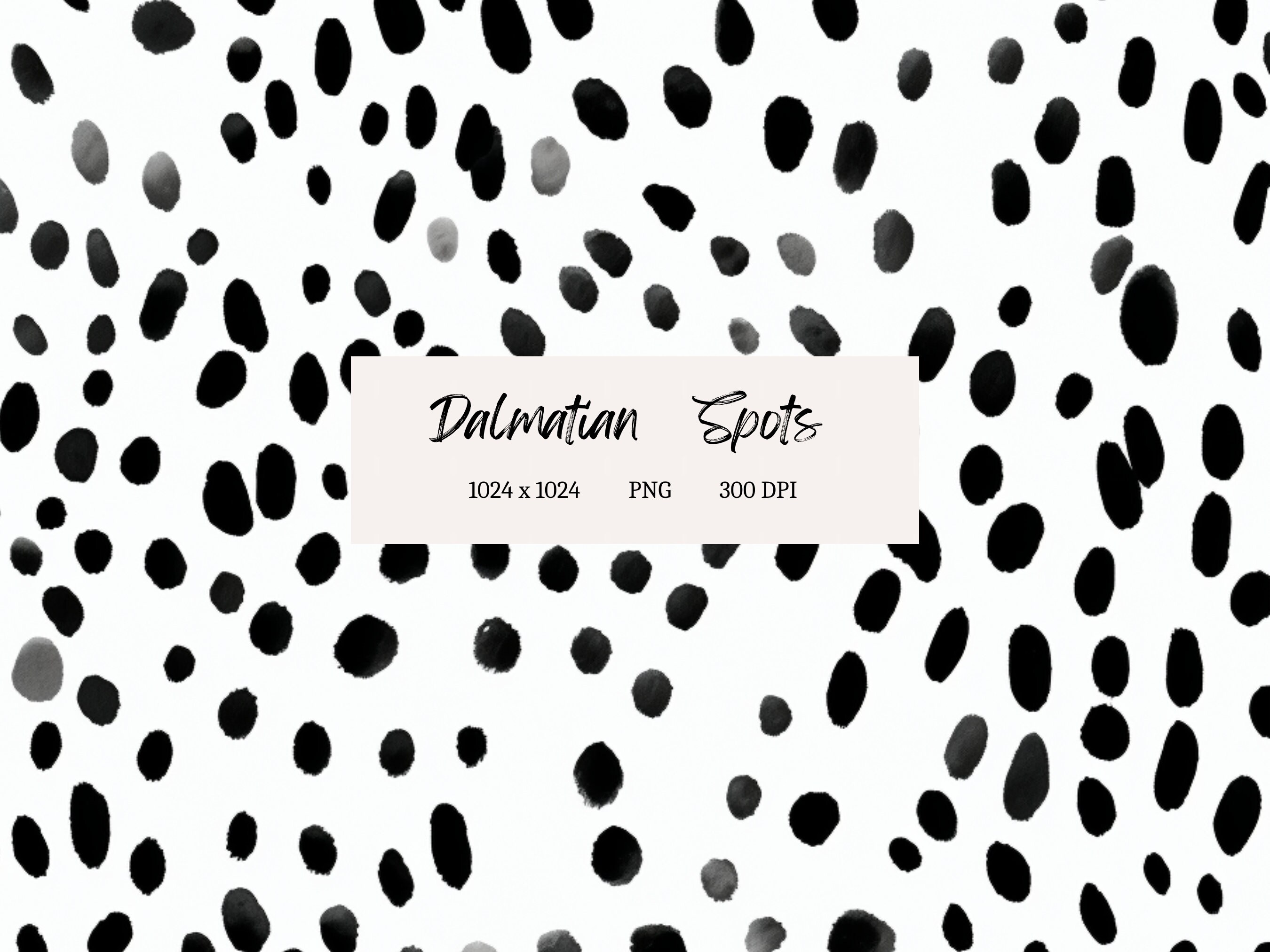 Watercolor Dalmatian Pattern File Animal Print Seamless Design for ...