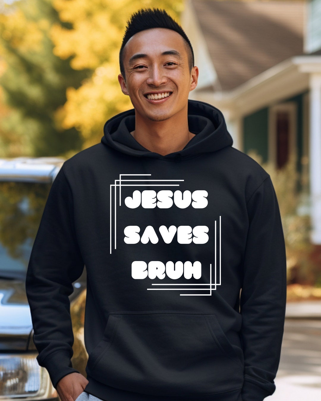Jesus Saves Bruh Bubble Letter Hoodie Christian Clothing - Etsy