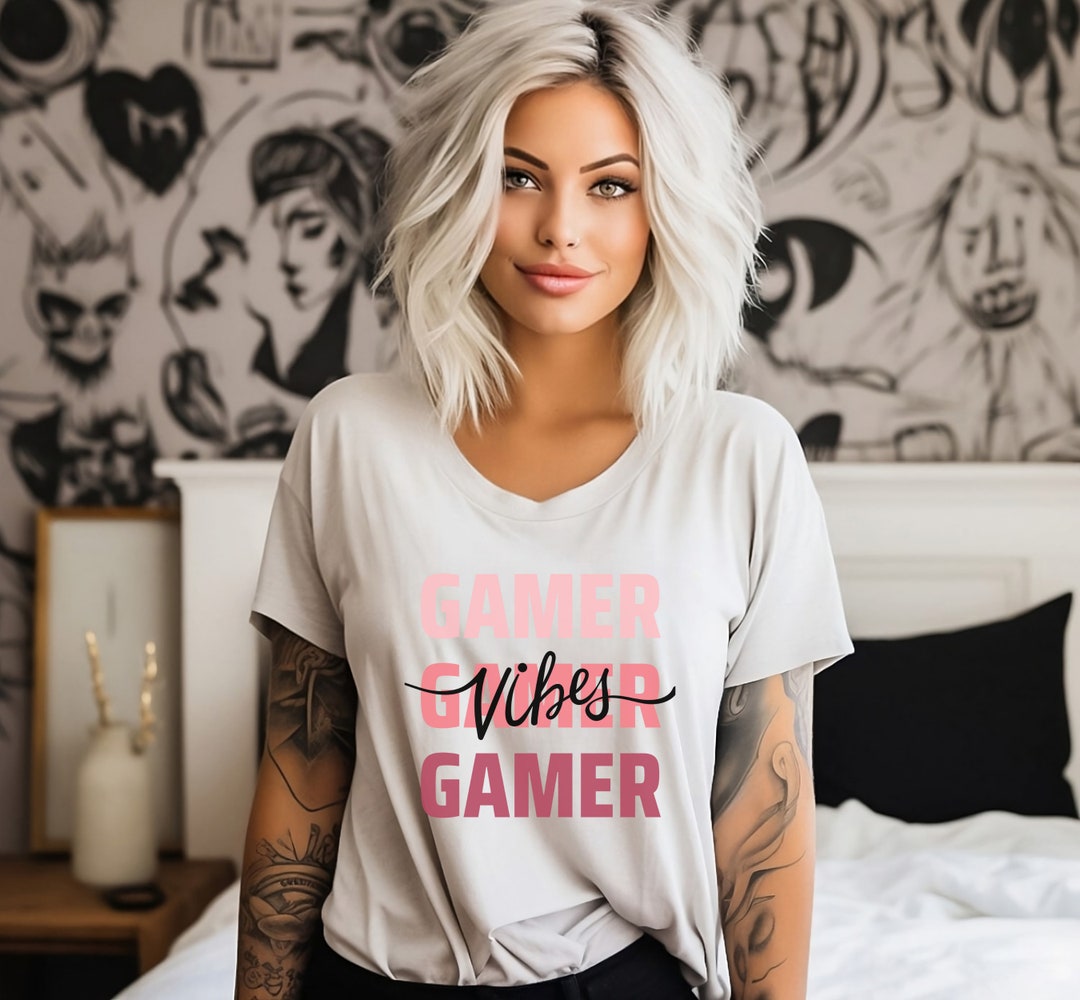 Gamer Vibes Tee | Gamer Girl Shirt | Girly Gamer Gift | Pink Gamer ...