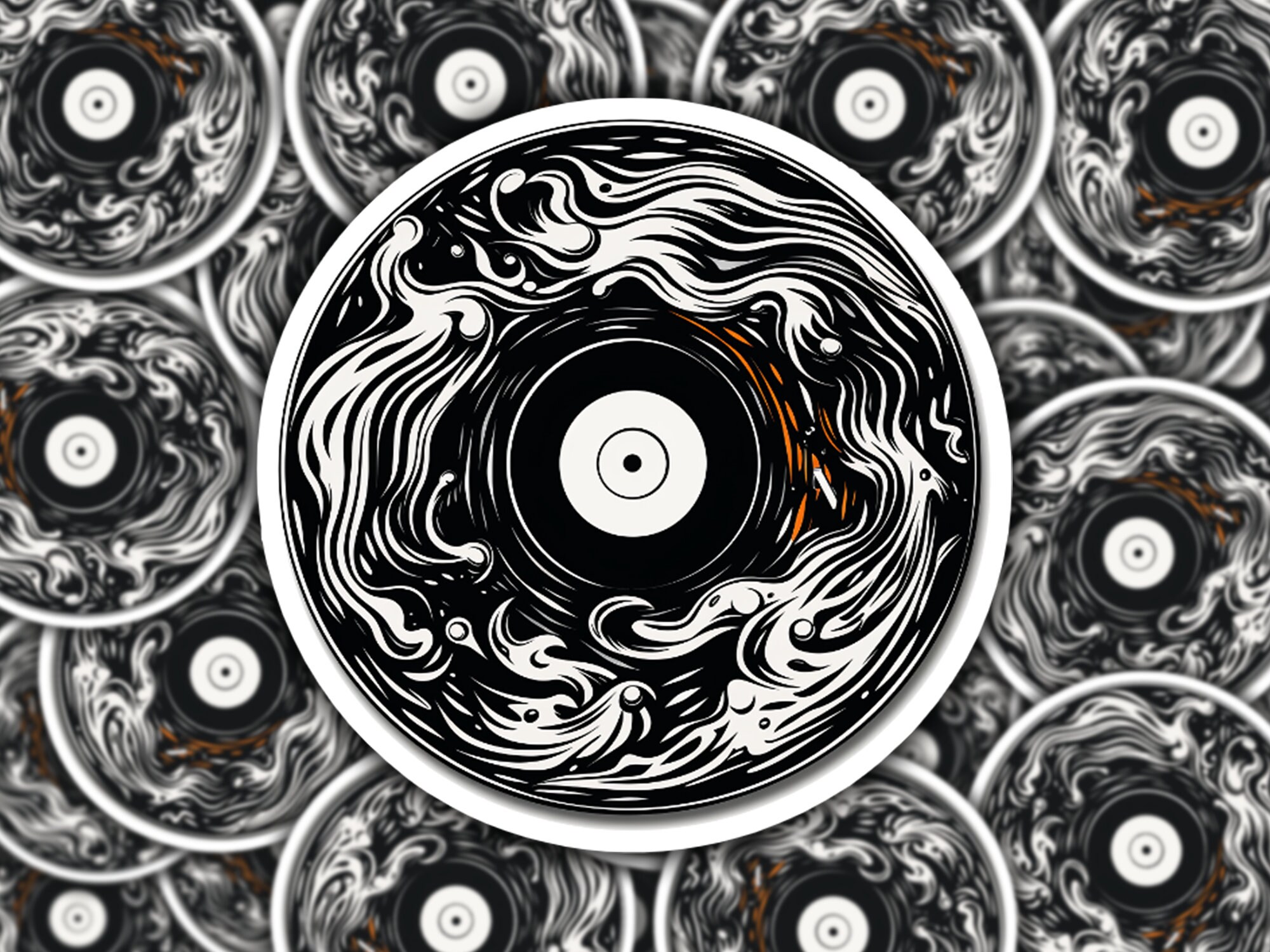 Vinyl Records Sticker, Vintage Decal, Vintage Record Laptop Art, Vinyl ...