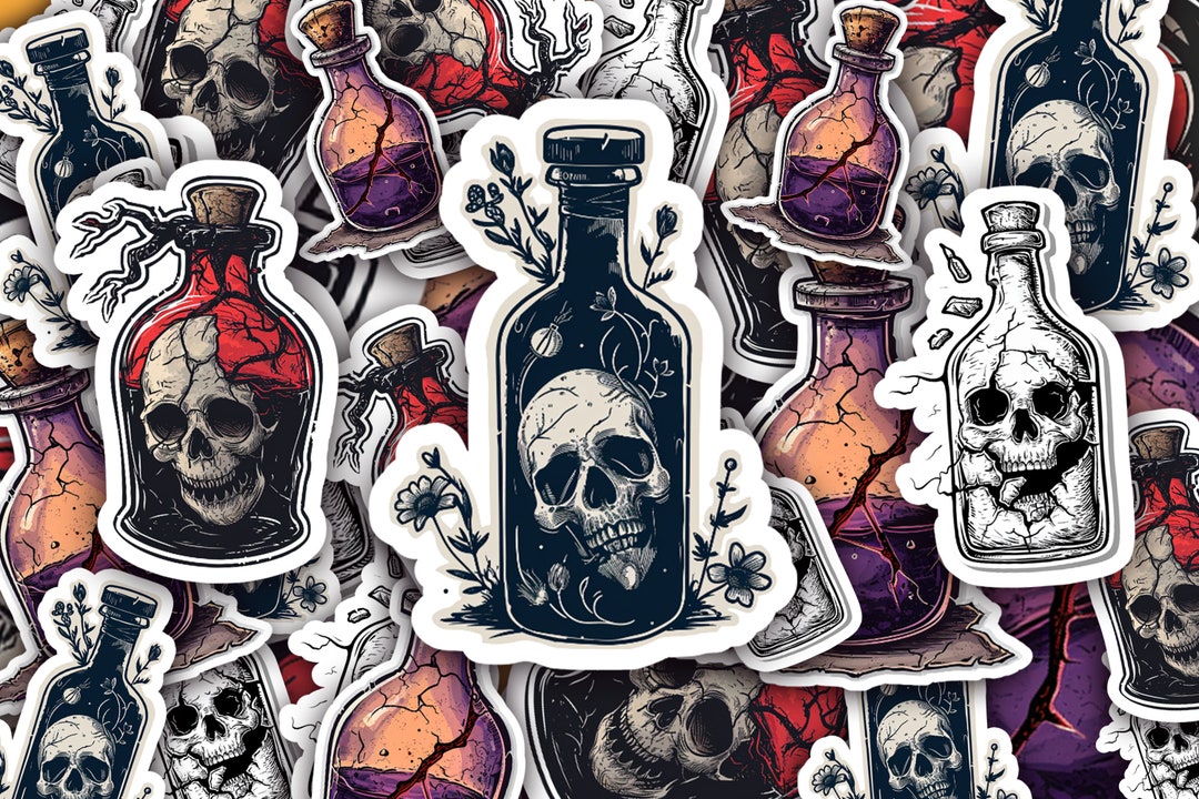 Poison Bottle Decal, Poison Notebook Art, Laptop Decal, Poison Bottle ...