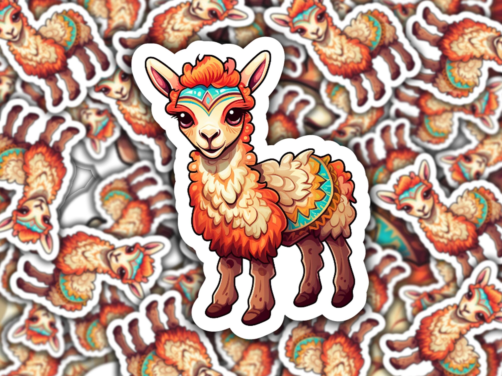 Kawaii Llama Sticker, Llama Decal, Laptop Llama Sticker, Notebook Art ...