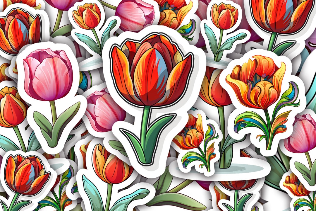 Beautiful Flower Sticker, Laptop Flower Decal, Notebook Nature Art ...