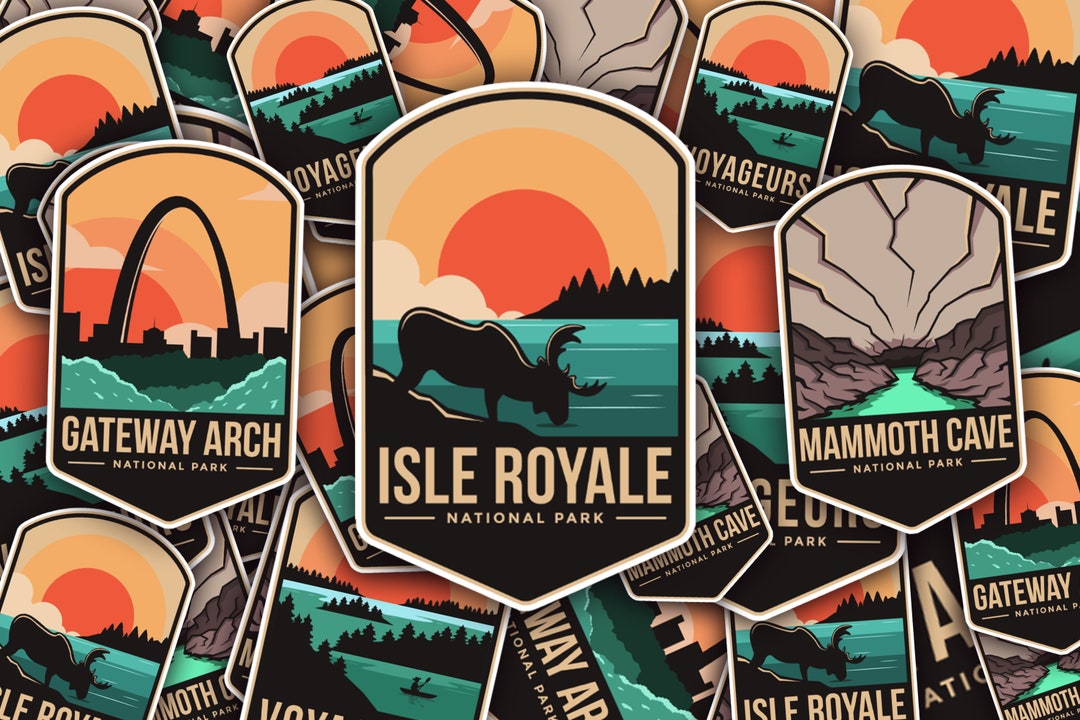 National Park Sticker, National Park Decal, Laptop Sticker Art ...