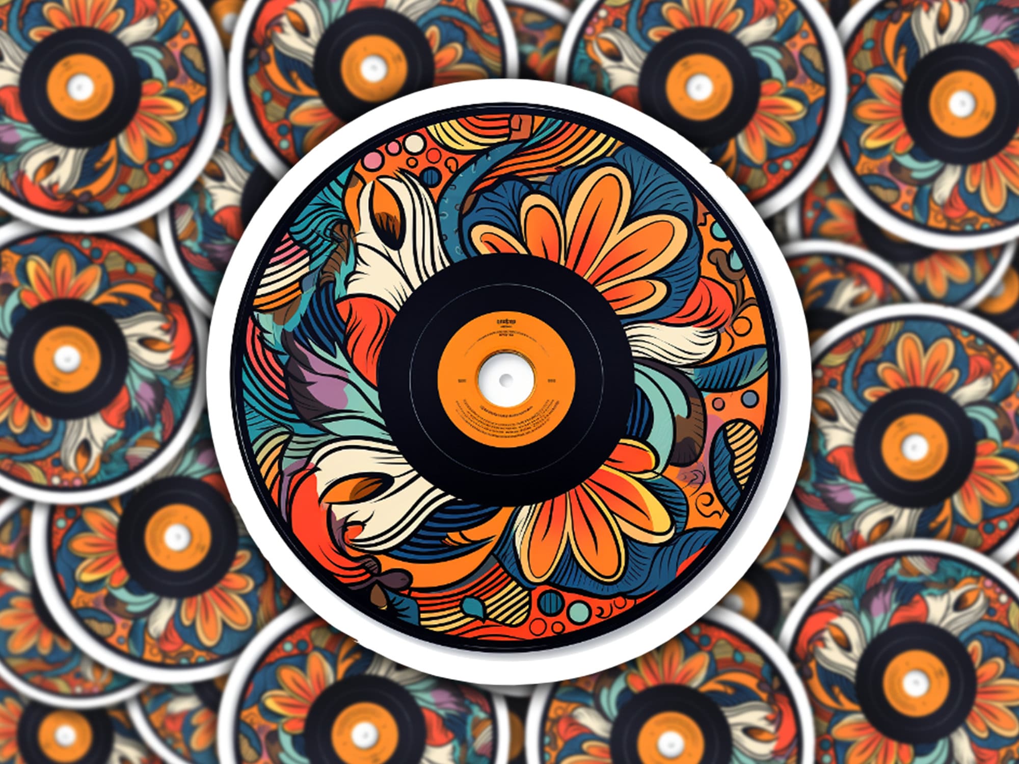 Vinyl Records Sticker, Vintage Decal, Vintage Record Laptop Art, Vinyl ...