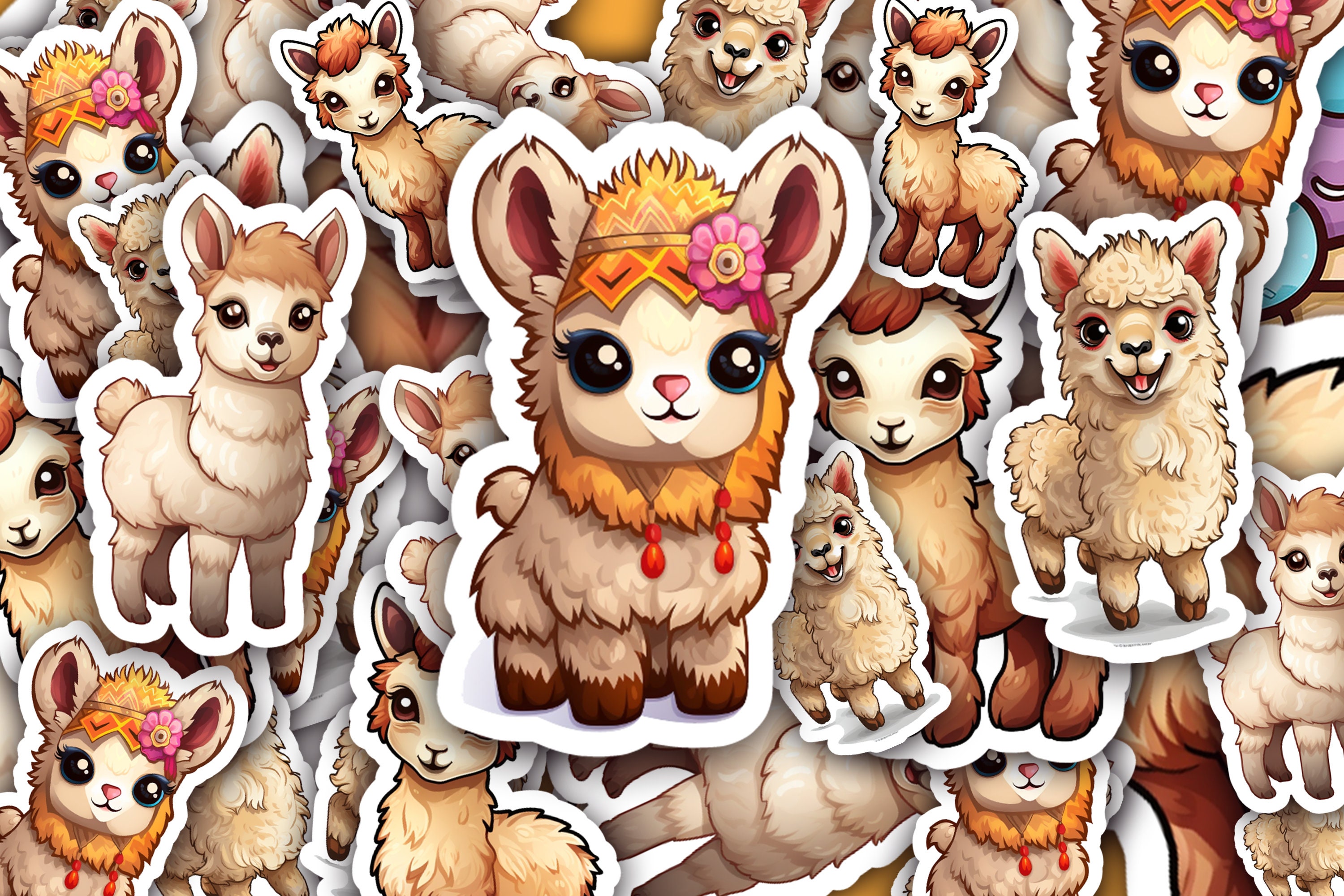 Kawaii Llama Sticker, Llama Decal, Laptop Llama Sticker, Notebook Art ...