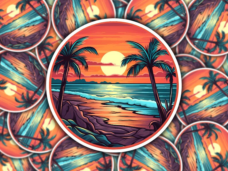 Beach Stickers, Fun Beach Art, Beach Decal, Laptop Decal, Surf Notebook ...