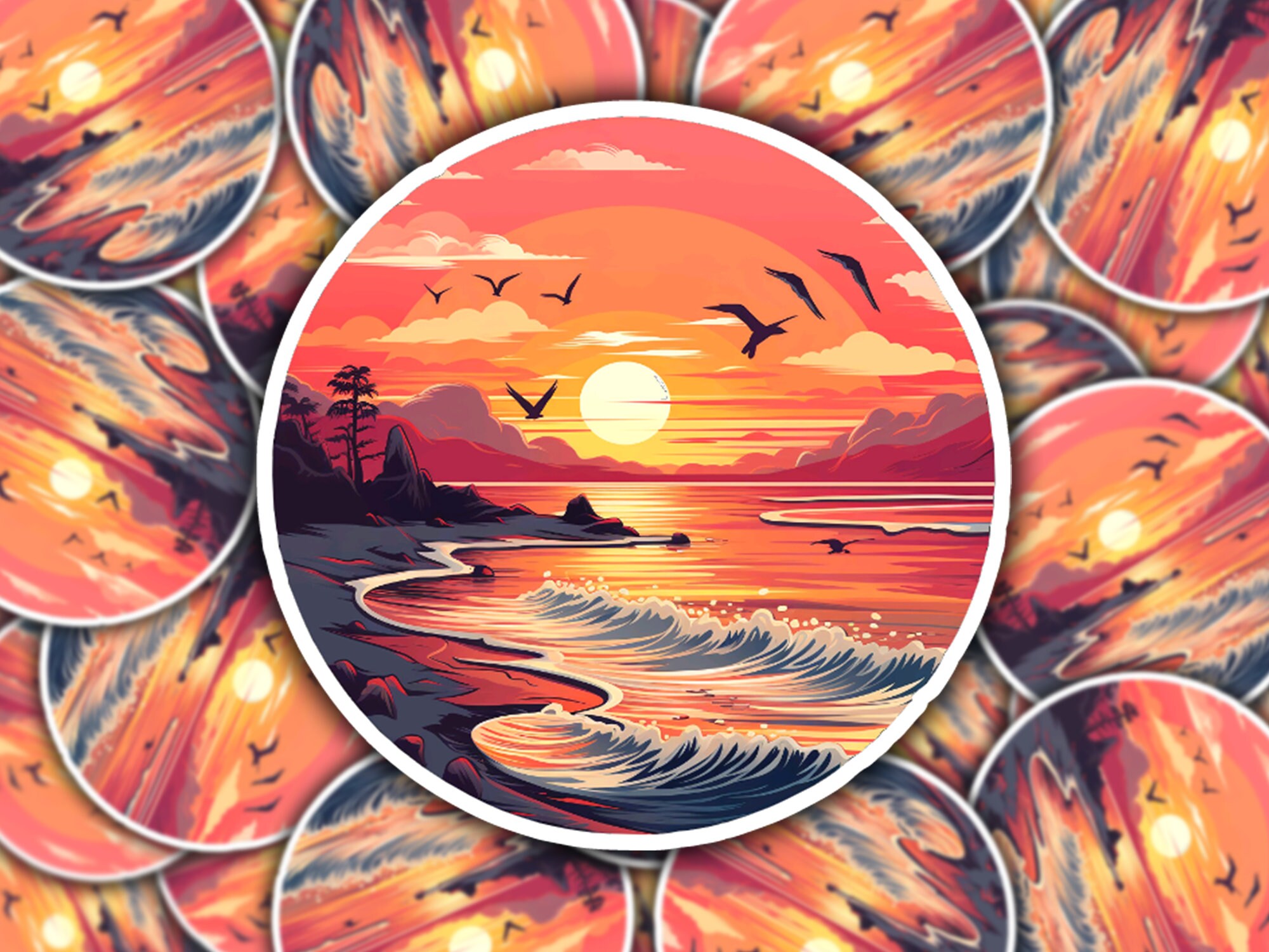 Beach Stickers, Fun Beach Art, Beach Decal, Laptop Decal, Surf Notebook ...