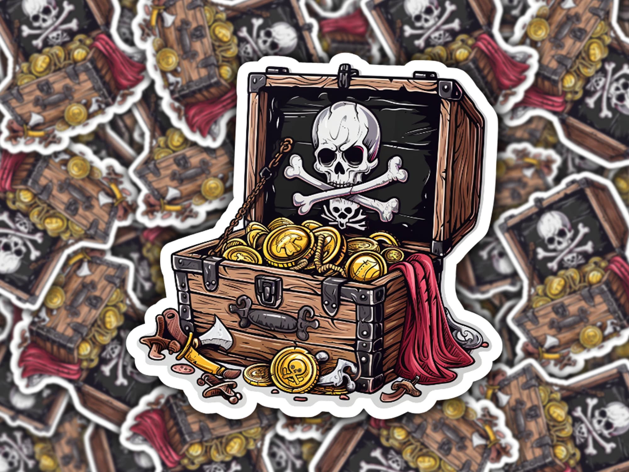 Pirate Sticker Art, Laptop Pirate Sticker, Notebook Pirate Sticker ...
