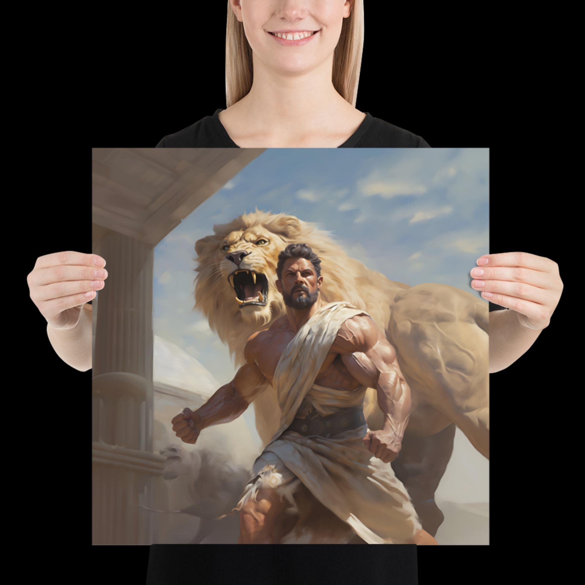Hercules and the Lion - Series #2 Poster - Etsy