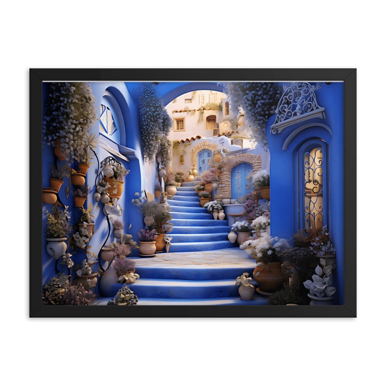 Morroco's Blue Pearl City Framed Art- Series 1 - Etsy