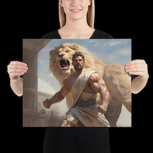 Hercules and the Lion - Series #2 Poster - Etsy
